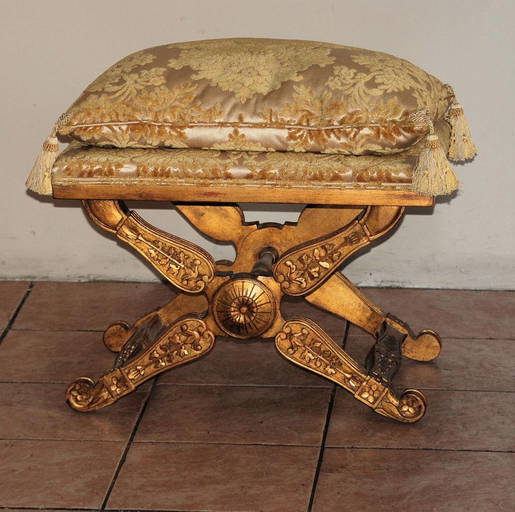 Charles X Style Gilt Bench