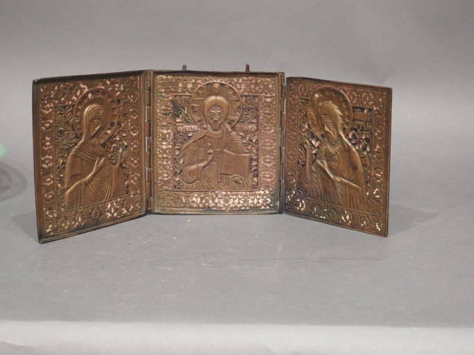 Antique Russian Orthodox Travel Icon