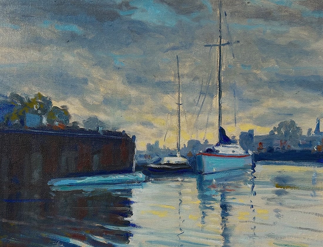 Richard Rosenblatt : Docked Along The Canal Auction
