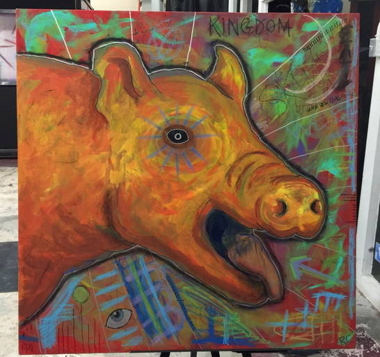Randy Conner Original Painting " Eaten By Pigs" 2010