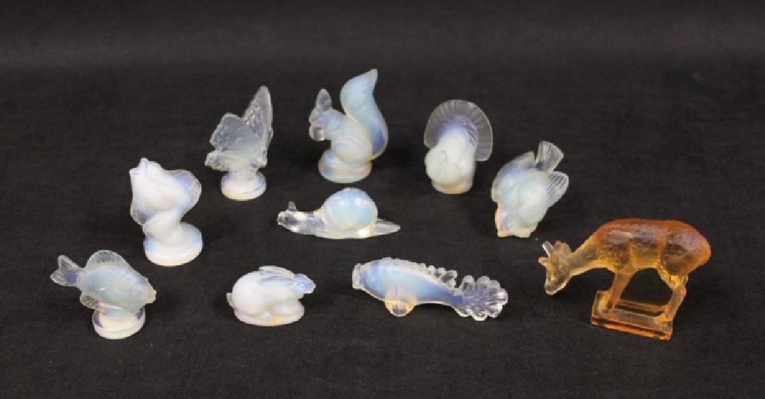 (10) Sabino Art Glass Fish Animals & Lalique Deer
