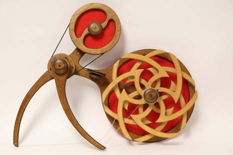 David C Roy Wind Up Kinetic Wood Sculpture Ca 1976