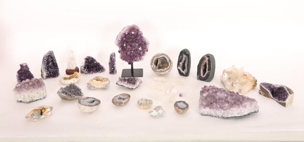 31Pc Crystal Amethyst, Quartz, Calcite Clams,Agate (#0009) on Jan 22 ...