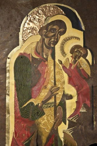 Raw Metal Orthodox Religous Icon Wall Hanging