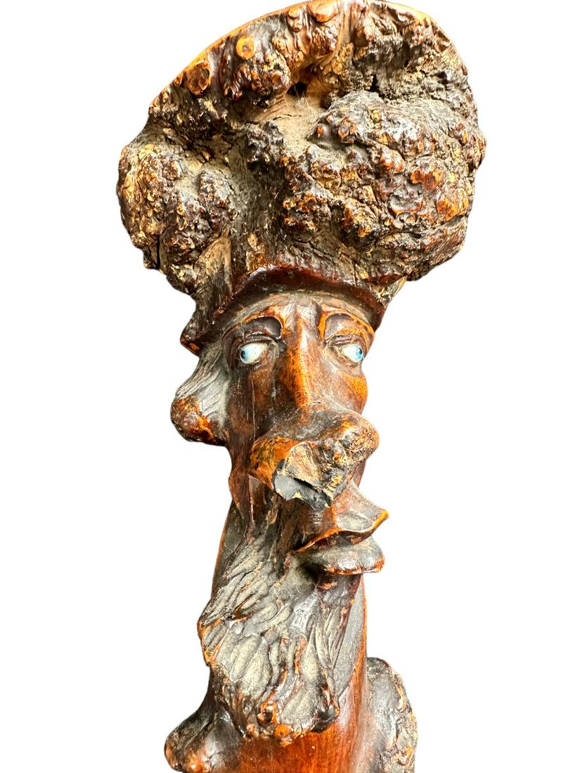 19c Irish Carved Walking Stick Cudgel Form Auction