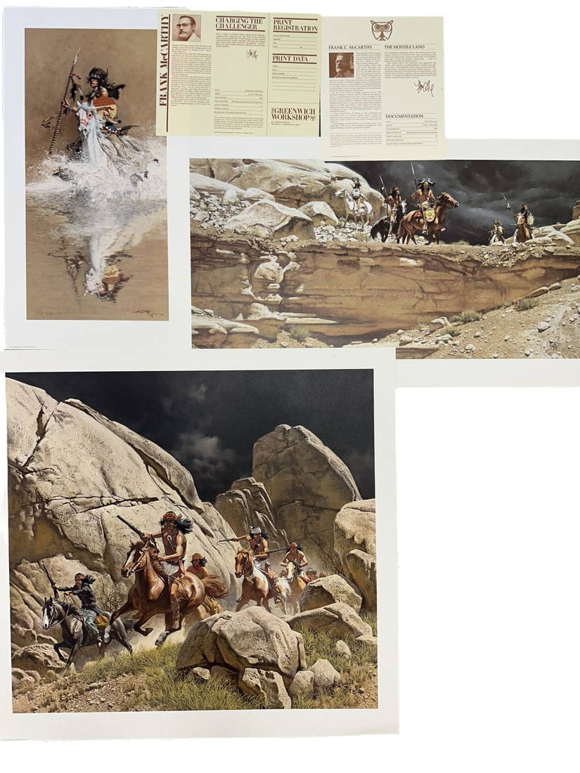 3 Pieces By Frank Mccarthy, Limited Edition Native American Lithographs ...