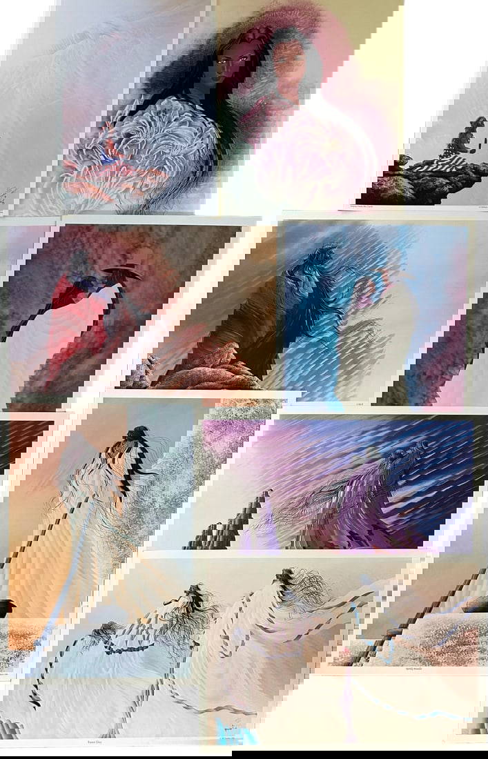 7pc Bill Rabbit & Traci Rabbit Le Lithographs & Ap Auction