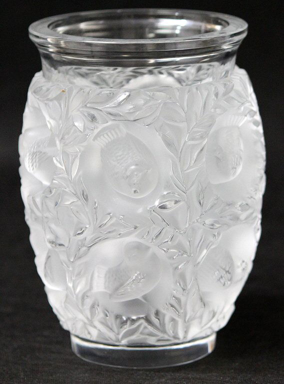 7: Lalique Crystal Art Glass Bagatelle Bird Vase