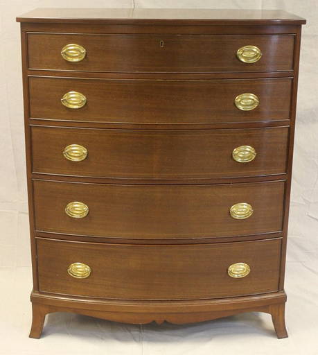 Five Drawer Kittinger Bow Front Chest