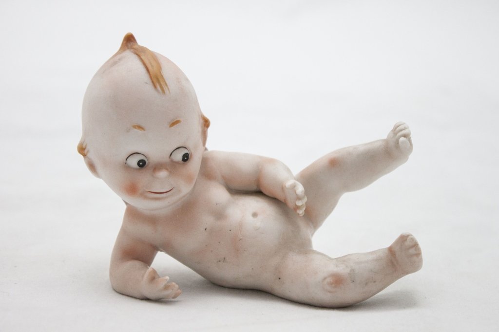 1920's Bisque Porcelain Piano Baby Cupie Doll