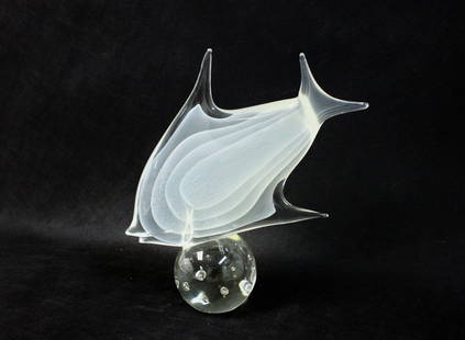 Zanetti Murano Large Art Glass Fish Sculpture