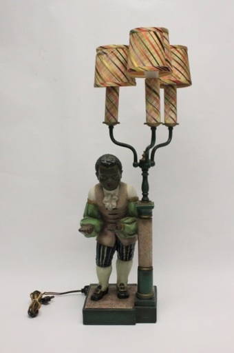 '50s Van Cleef Blackamoor Lamp By Mario Monteleone