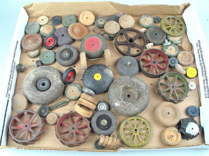 Cast Iron Toy Wheels & Tractor Tires Lot