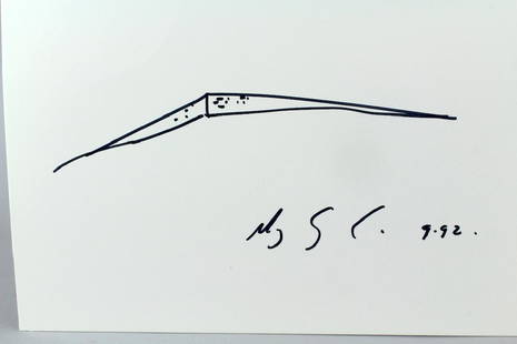 Maya Lin Signed Drawing Of The Vietnam Memorial