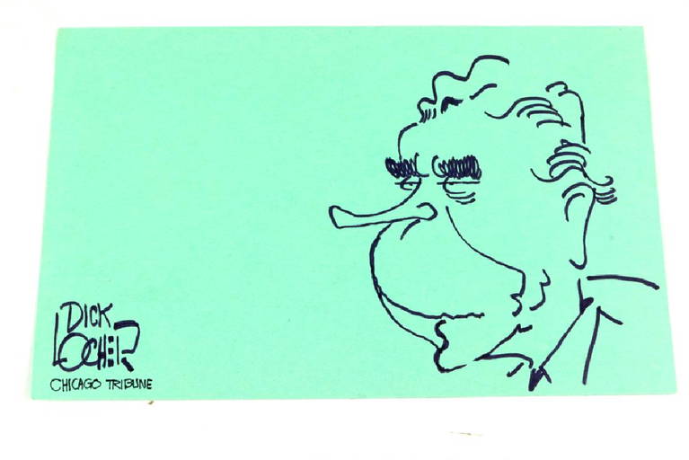 Dick Locher Political Cartoonist Nixon Hand Drawn