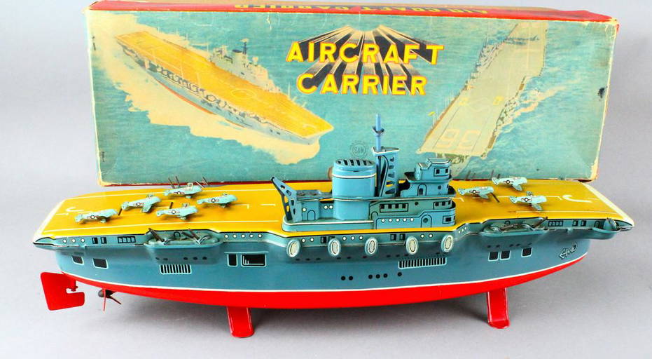 Marusan Japan Tin Aircraft Carrier Nm In Box