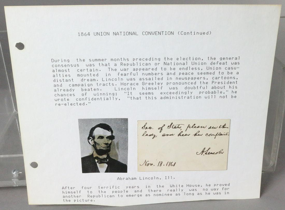 Abraham Lincoln Signature 1861