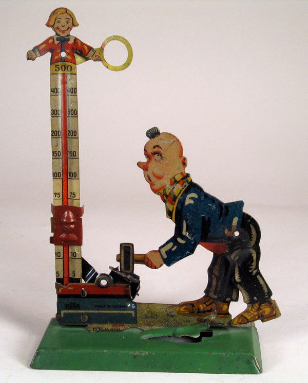 39: GELY (G. LEVY) Clown Strongman Toy Mechanical 1918
