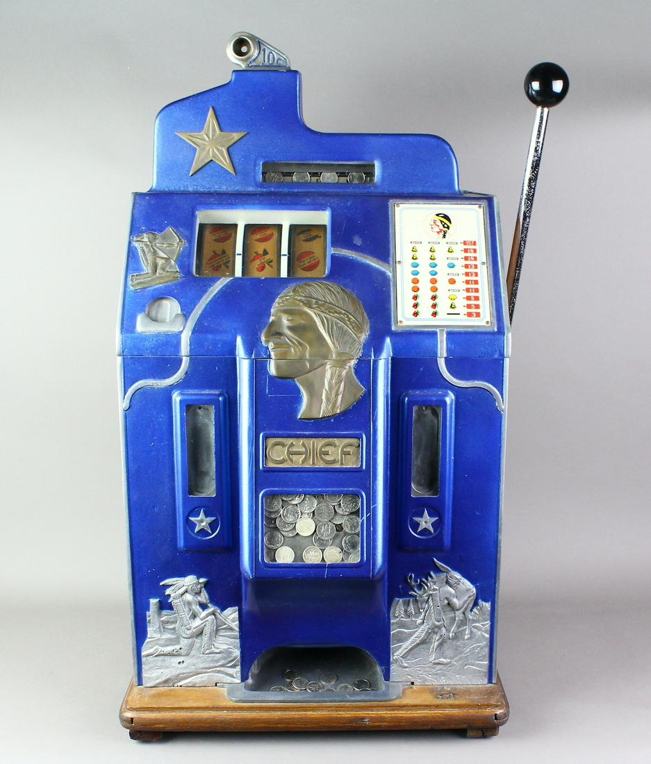 1935 Jennings Chief Slot Machine 10c
