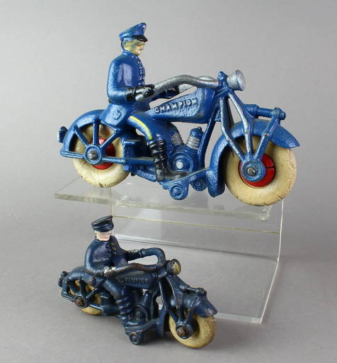 2 Champion Cast Iron Motorcycles