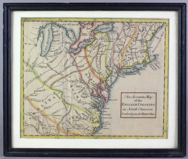 1754 An Accurate Map Of The English Colonies In North America