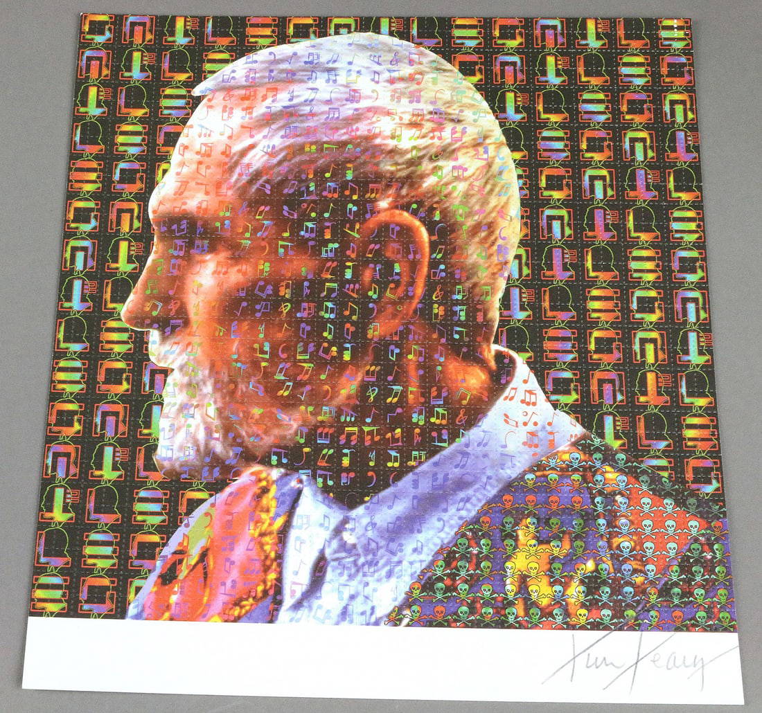 Timothy Leary Blotter Art Artist Signed Timothy Leary Auction
