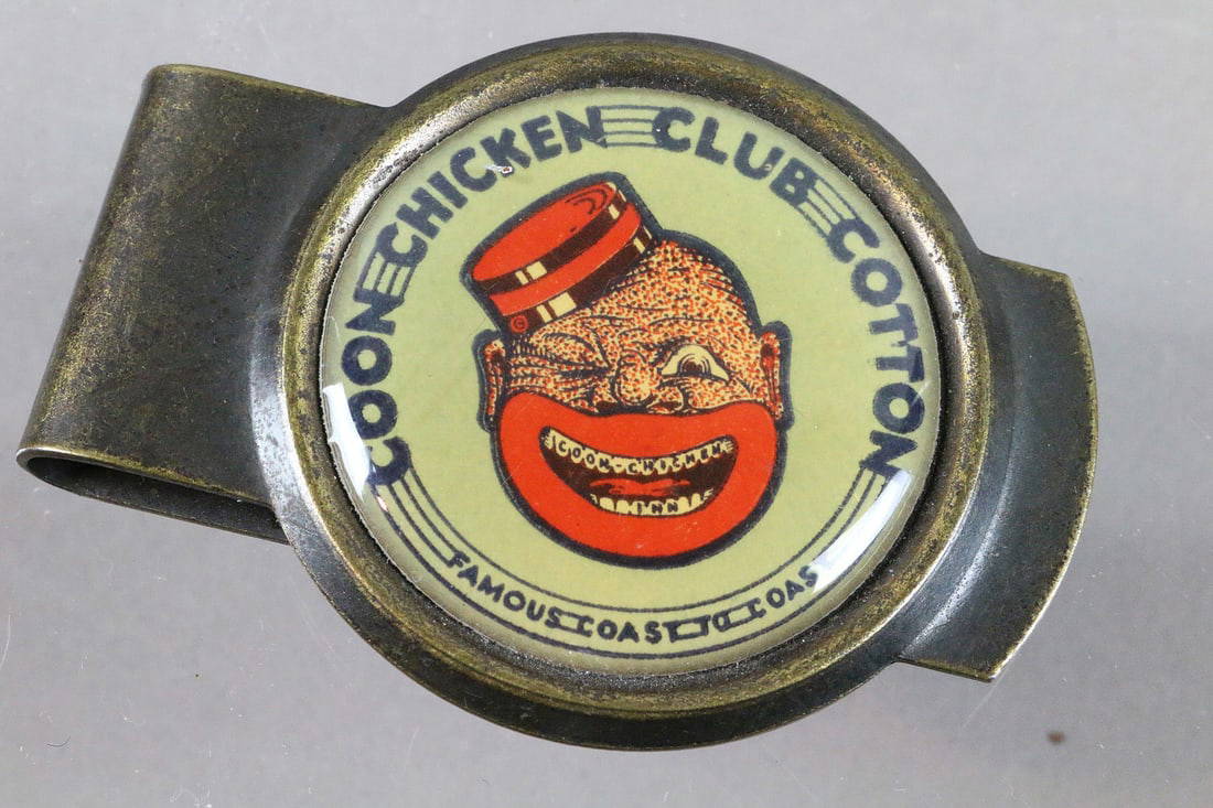 1930's Coon Chicken Club Cotton Money Clip Auction