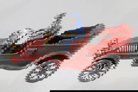 Antique Cast Iron Touring Car With Trunk