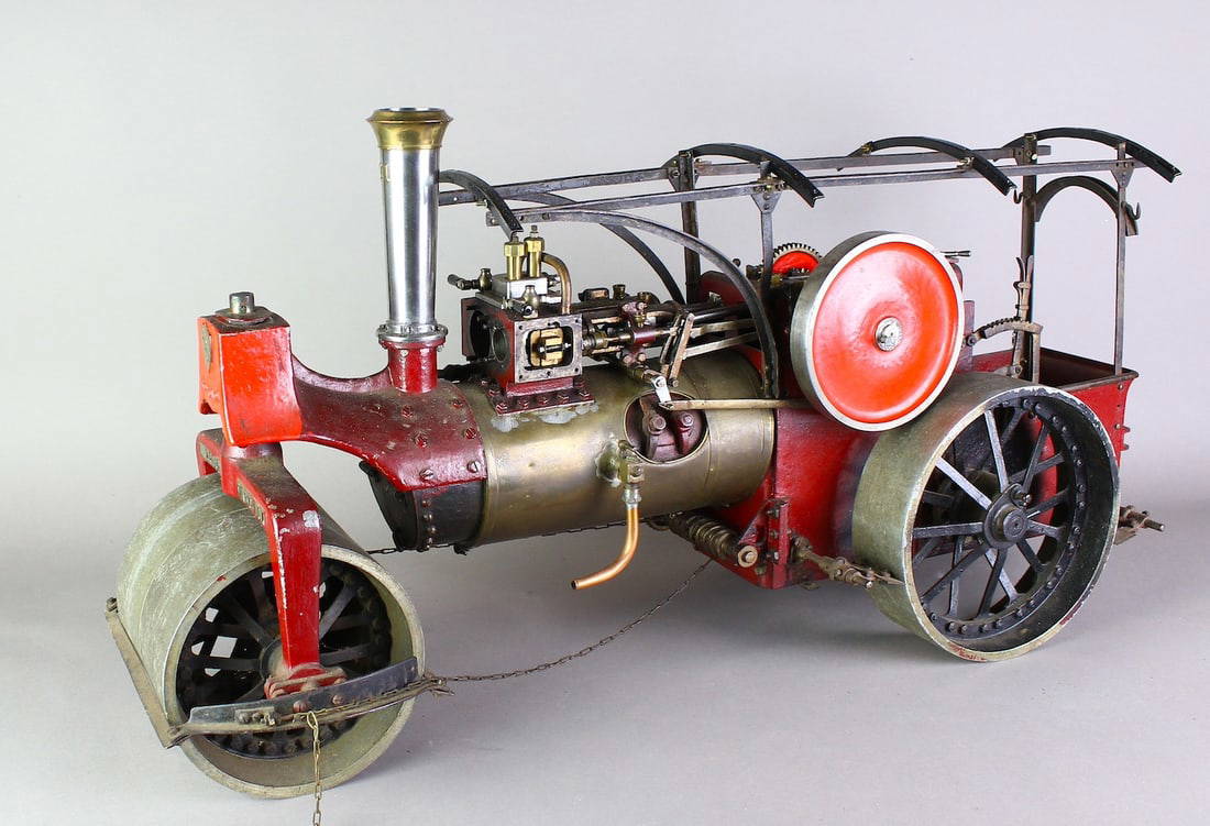 Large Model Steam Engine Road Roller Museum Quality 28 Inches Auction