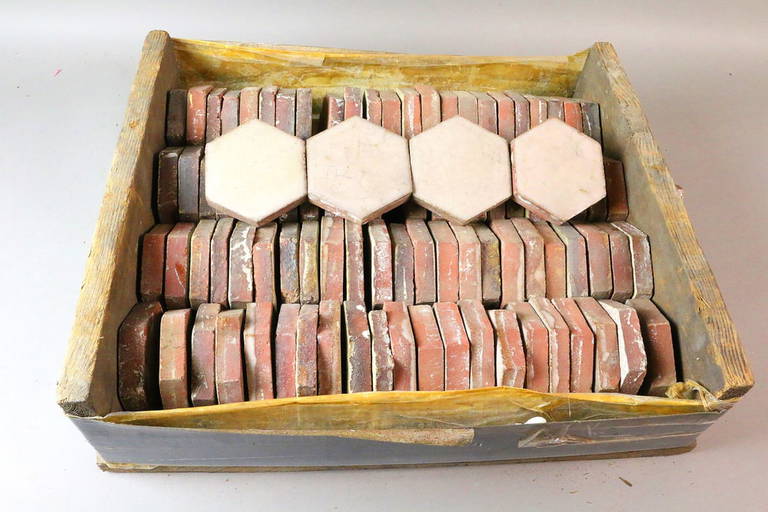 Grueby Hex Tile Lot In Original Crate 92 Tiles