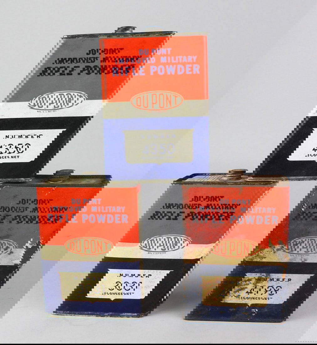Dupont Military Rifle Gun Powder Tins Auction