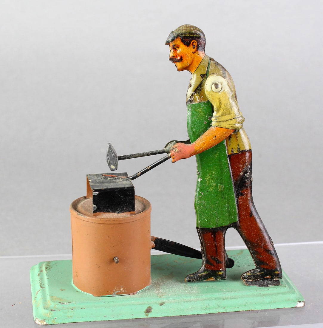 Bing German Blacksmith Forging At Anvil Auction