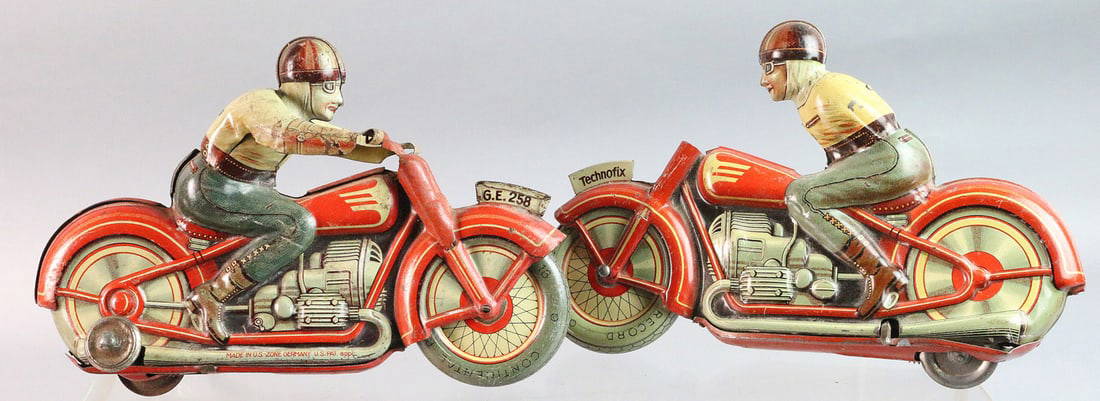 Technofix Motorcycle Lot Tin Litho Auction