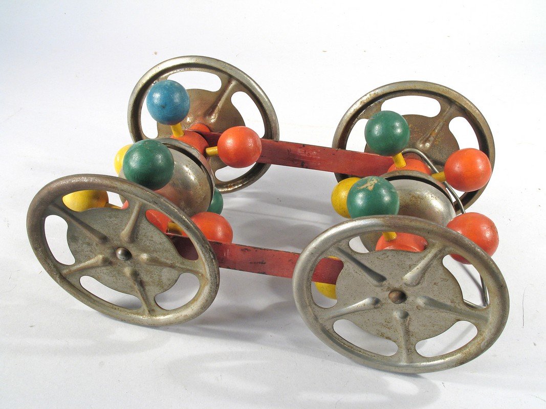 Pull Flip Toy, 1930's Nickel Wheels