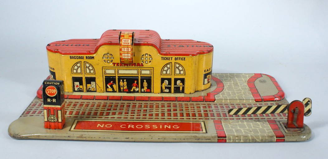 Louis Marx Tin Railroad Station Terminal