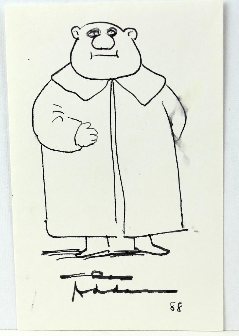 Charles Addams The Addams Family Signature & Drawing