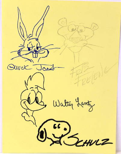 Chuck Jones, Walter Lantz, Schulz, Friz Freeleng Sign