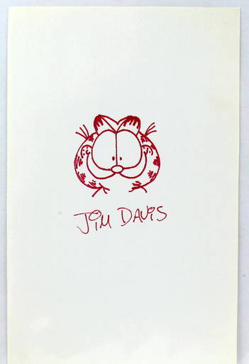 Jim Davis Autograph & Garfield Drawing