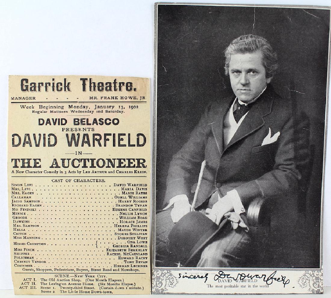 David Warfield Major Star of Broadway Signed Photo