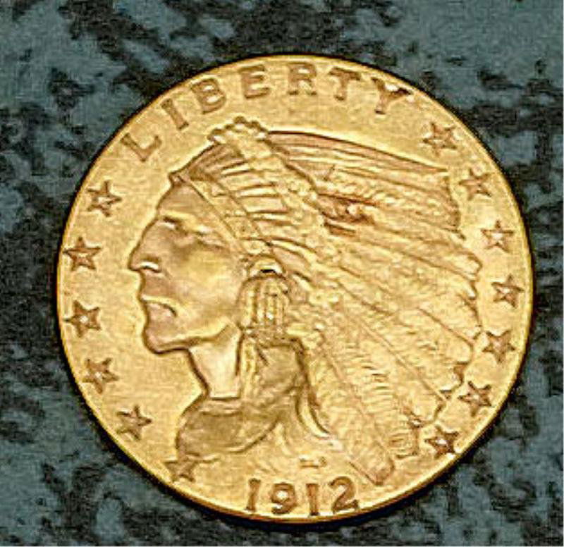 662: 1912 INDIAN HEAD 2 1/2 DOLLAR GOLD COIN - Sep 16, 2012 | Ivey ...