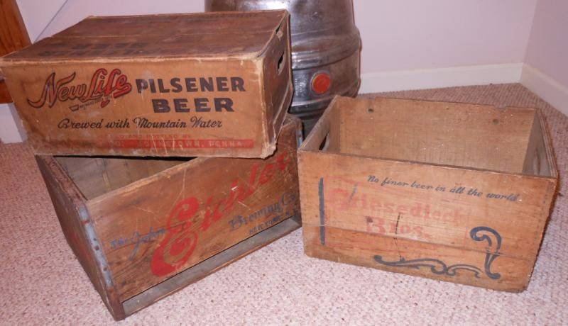 Three Vintage Beer Cases