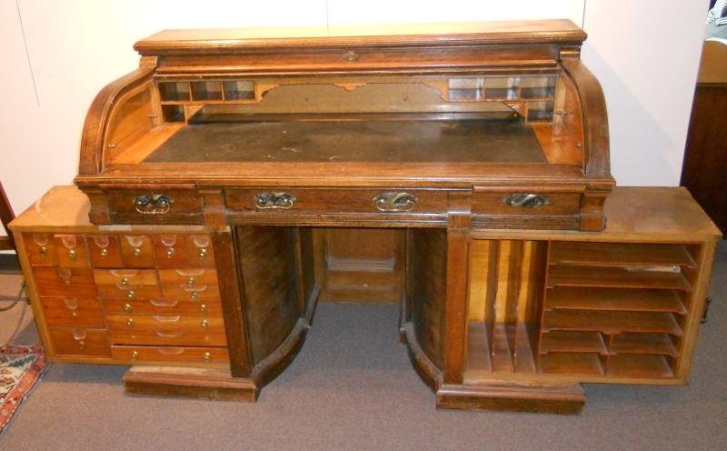 WOOTEN OAK ROTARY ROLL TOP DESK