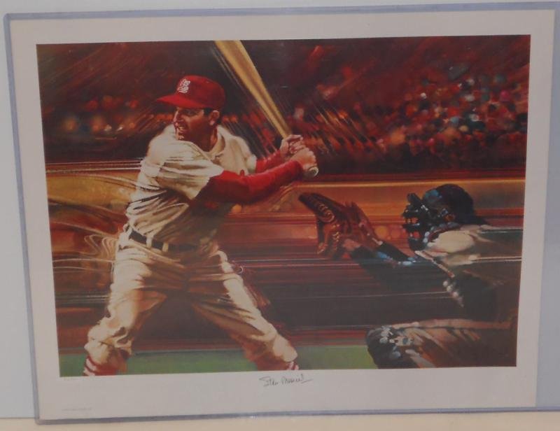 Stan Musial Signed 18"x22" Lithograph