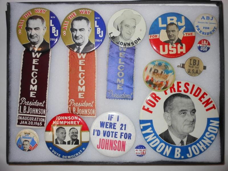 34 Lyndon B. Johnson Campaign Buttons