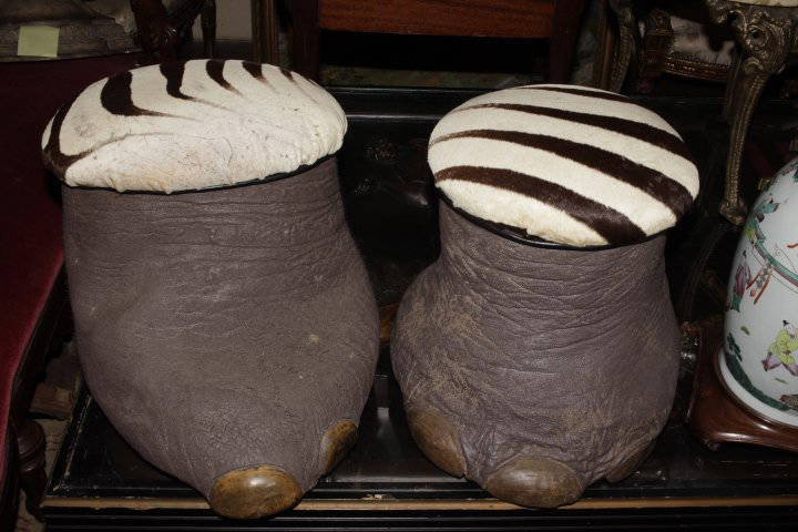 Pair Elephant Foot Stool - Mar 10, 2018 | Peachtree & Bennett in GA