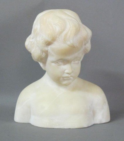 Small Alabaster Bust Of Boy: