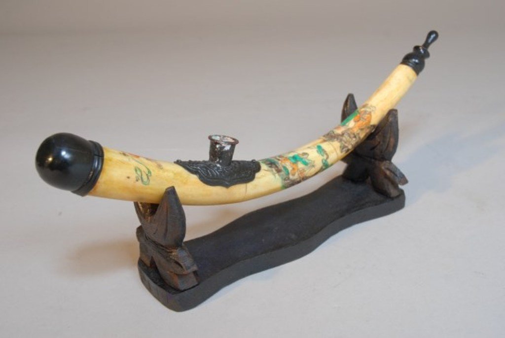 Chinese Carved Bone Pipe
