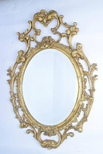 Oval Rococo Style Wall Mirror