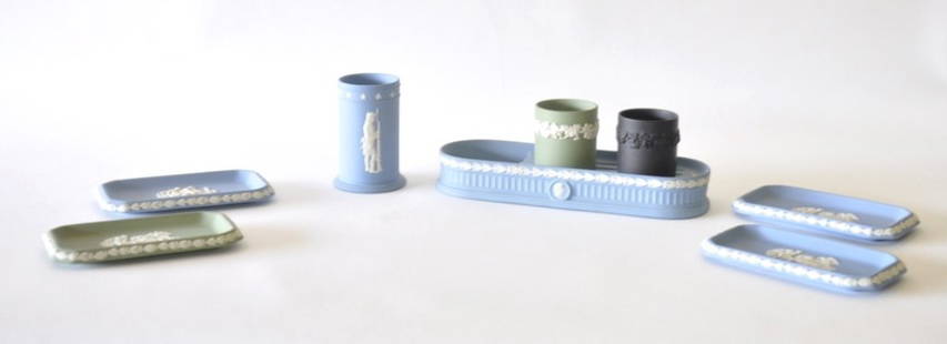 A Collection Of Wedgwood 20th Century Oval Jasper Ware Plaques ...