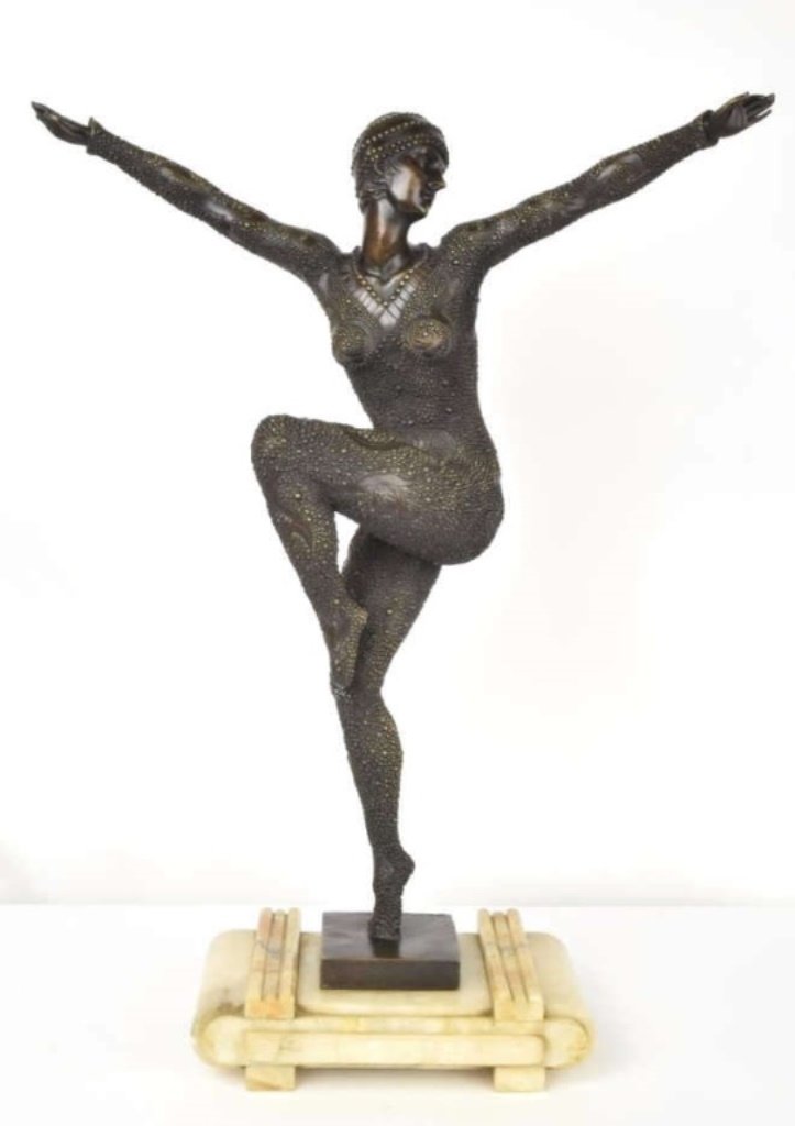 D.h. Chiparus Bronze Sculpture Of A Dancer